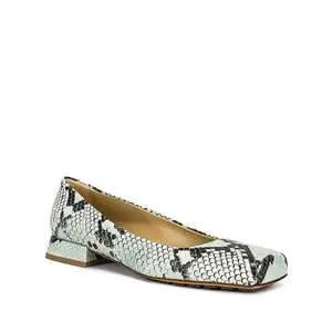 Bottega Veneta Python-effect Ballerina Flats - Green