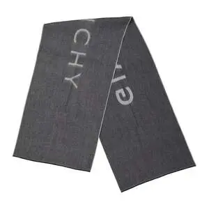 Givenchy Logo Wool Scarf - Gray