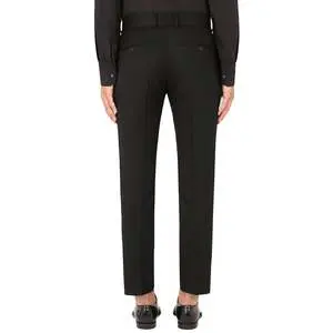 Dolce & Gabbana Wool Regular Fit Pants - Black