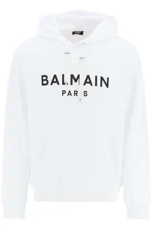 Balmain Logo Hoodie White