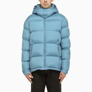 7 MONCLER X FRGMT Acanthus Blue Nylon Down Jacket
