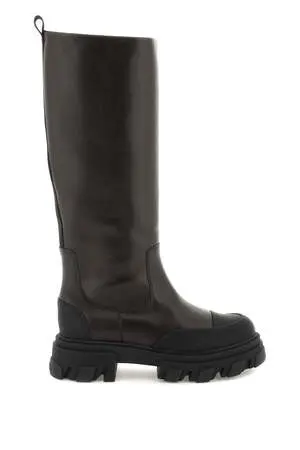GANNI Tubular Leather Boots