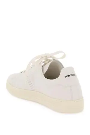 TOM FORD Warwick Grained Leather Sneakers - White