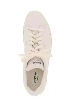 TOM FORD Warwick Grained Leather Sneakers - White