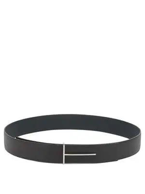 TOM FORD T Icon Reversible Leather Belt - Brown