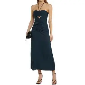 SELF-PORTRAIT Cut Out Ruched Maxi Dress