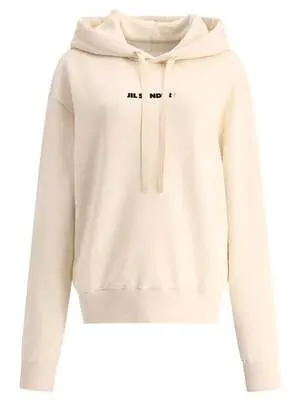 JIL SANDER Logo Hoodie Beige