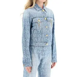 Versace All-over Logo Denim Jacket