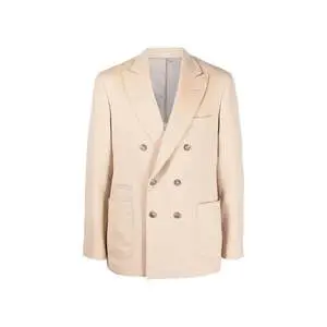 Brunello Cucinelli Wool Double-breasted Jacket - Beige