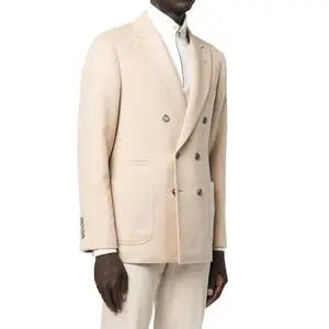 Brunello Cucinelli Wool Double-breasted Jacket - Beige