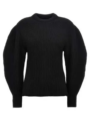 JIL SANDER Ribbed Wool Sweater - Black