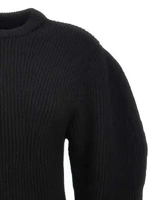 JIL SANDER Ribbed Wool Sweater - Black