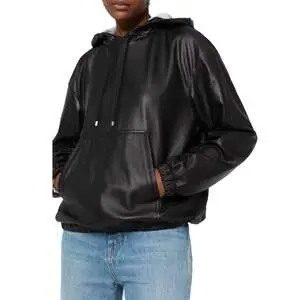Saint Laurent Leather Hooded Top