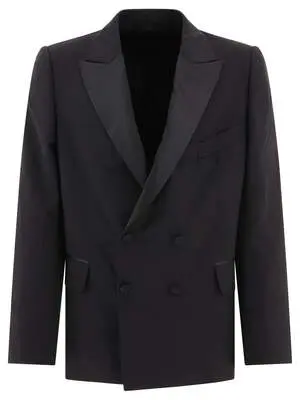 BODE Double Breasted Tuxedo Blazer - Black