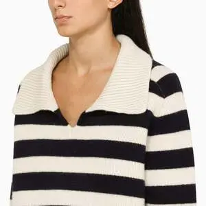 Khaite Striped Cashmere Polo Shirt