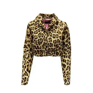 Dsquared2 Leopard Print Calf Hair Cropped Jacket
