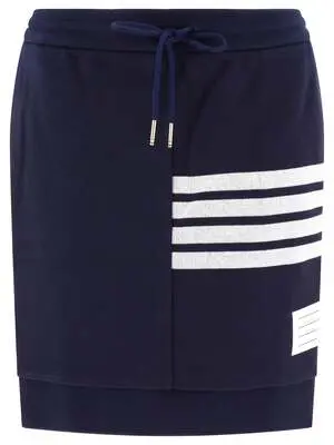 Thom Browne Pleated Wool Skirt Blue