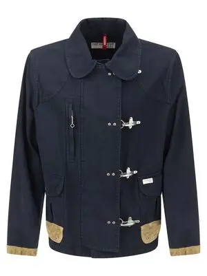 FAY Jacket With Hook Closure Navy Blue