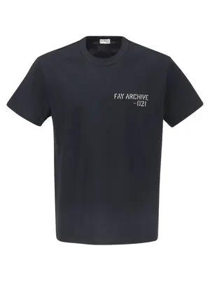 FAY ' Archive' T Shirt Navy Blue