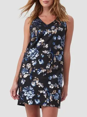Trina Turk Glitterati Sequin Floral Minidress