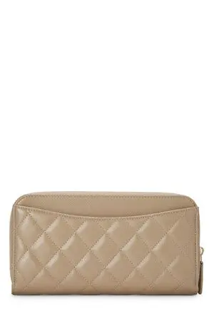 Chanel Quilted Caviar Zip Around Wallet