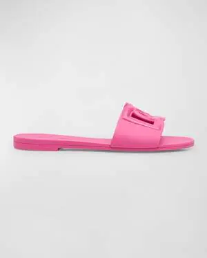 Dolce & Gabbana Cut-Out DG Rubber Sandals - Fuxia