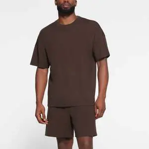 SKIMS Mens Oversized T Shirt | Grey | Small | Jersey Lounge Espresso