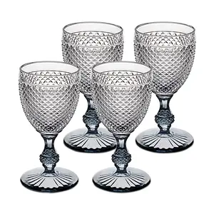 VISTA ALEGRE Bicos Bicolor Goblet With Grey Stem, Set Of 4 - Multi