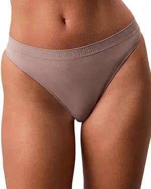 Calvin Klein Bonded Flex Mid Rise Thong - Mink