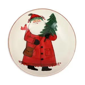 VIETRI Old St. Nick Medium Serving Bowl - Red