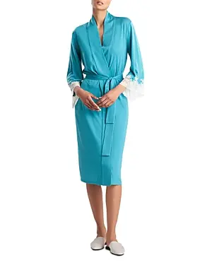 Natori Luxe Shangri-la Robe Heather Vivid Teal
