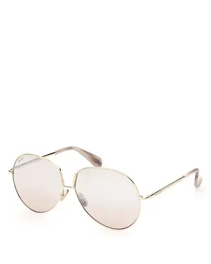 Max Mara Pilot Sunglasses - Gold/tan Mirrored Solid