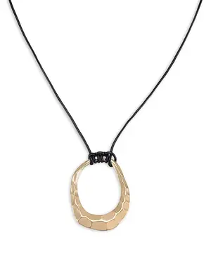 Ettika Hammered Pendant Necklace - Gold/black
