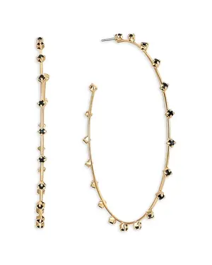 Ettika 18k Gold Plated Hoop Earrings - Black/gold