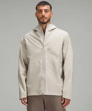 Lululemon Waterproof Full-Zip Rain Jacket Raw Linen