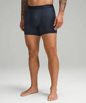 Lululemon Always In Motion Boxer 5" Outline Yogo Mini Iron Blue True Navy