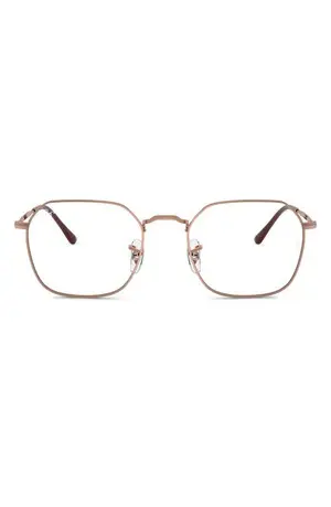 Ray-ban 53mm Irregular Eyeglasses - Rose Gold