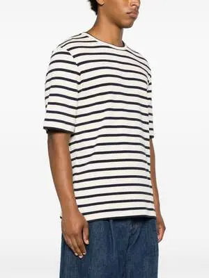 JIL SANDER Striped Ribbed Cotton T-shirt