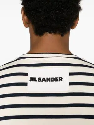 JIL SANDER Striped Ribbed Cotton T-shirt
