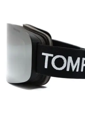 TOM FORD Logo-band Mirrored-lenses Ski Goggles - Black