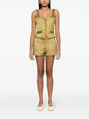 BODE Embroidered Stretch-cotton Tank Top