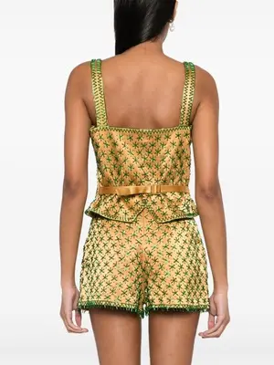 BODE Embroidered Stretch-cotton Tank Top