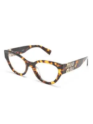 Miu Miu Logo-plaque Cat-eye Frame Glasses
