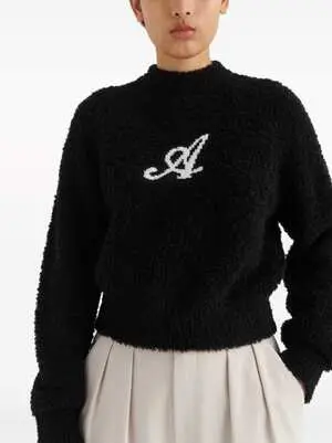 Axel Arigato Logo-intarsia Brushed Jumper