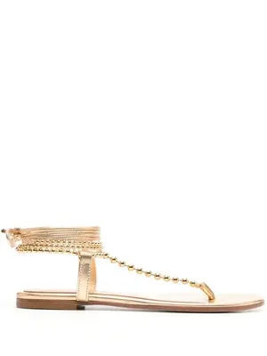 GIANVITO ROSSI Soleil Bead-embellished Leather Sandals