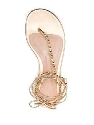 GIANVITO ROSSI Soleil Bead-embellished Leather Sandals