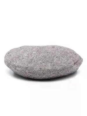 Emporio Armani Logo-tape Knitted Beret - Grey