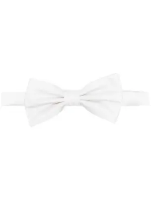 FURSAC Adjustable Silk Bow Tie - White