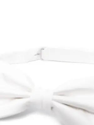 FURSAC Adjustable Silk Bow Tie - White