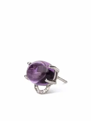 MAVIADA 18kt White Gold Amethyst Diamond Marmaris Stud Earrings
